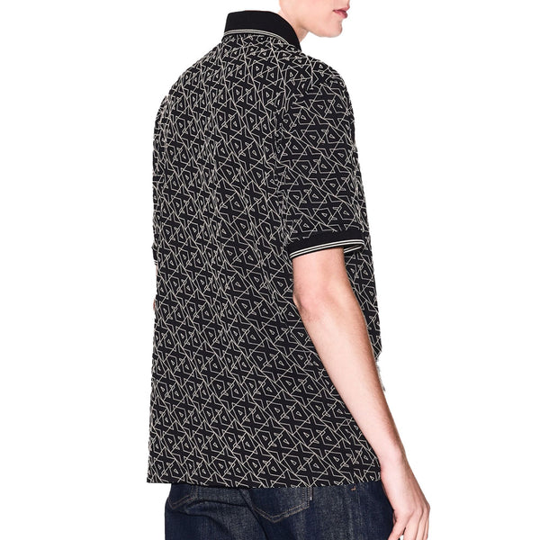 Armani Exchange Logo Pattern Polo Shirt XM001883 - Black