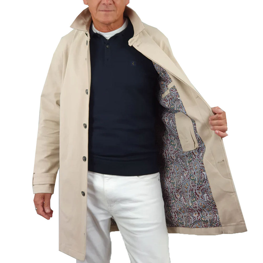 Gabicci Vintage Mens Houghton Twill Mac Jacket - Cream oatmeal V00GJ12