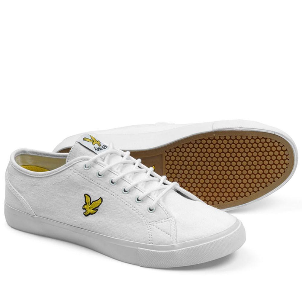 Lyle And Scott Teviot Canvas Plimsoll Trainers - White Twill FW210